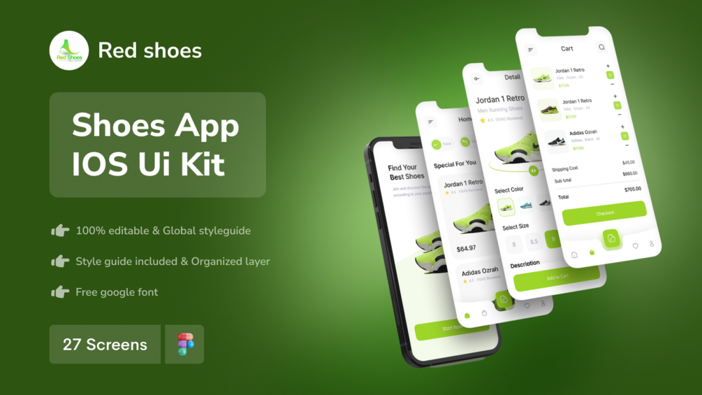 Red shoes - Shoes App IOS Ui Kit