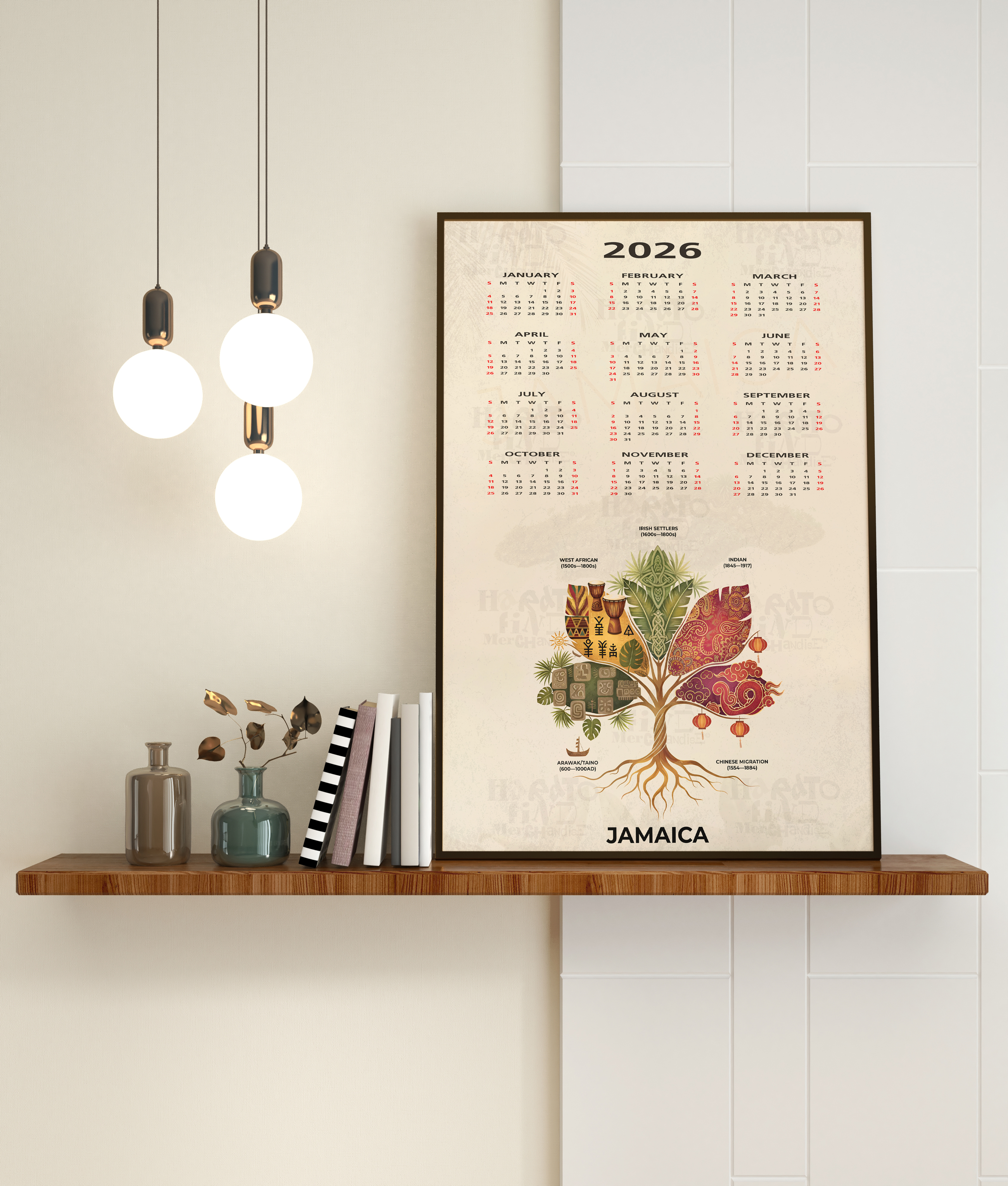 HTFM Jamaican Heritage 2026 Calendar — A3 Minimal Art Print Instant ...