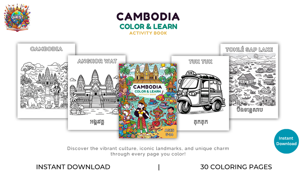 Cambodia: Color & Learn Activity Book
