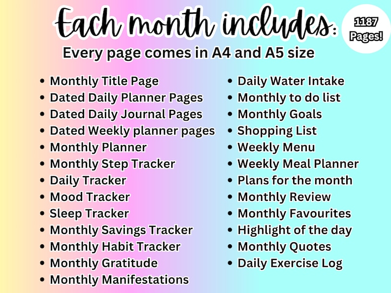 Advanced Bullet Journal Bundle Printable