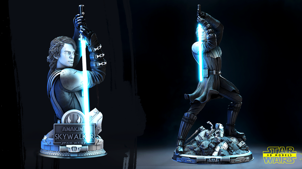 Anakin Skywalker (Clone Wars) Bust - Star Wars 3D Models - Tested and ...
