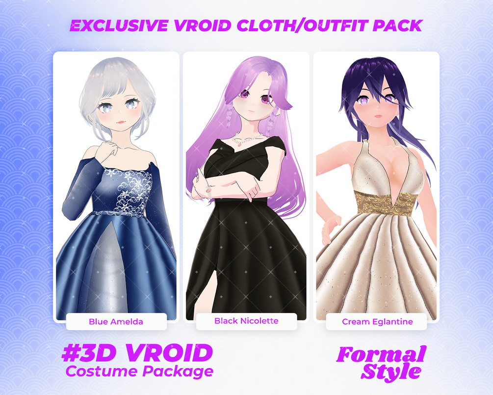 Royal Avatar Formal Collection - VRoid Clothing Pack, Costume, Vroid ...