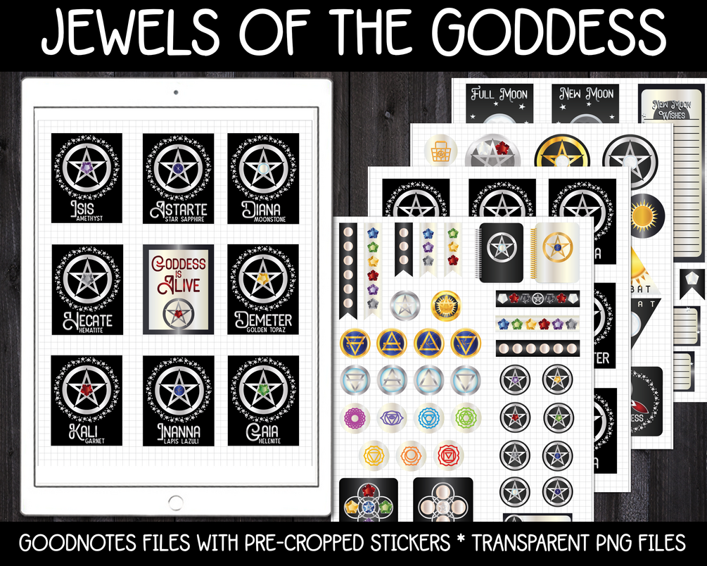 Digital Pagan Planner Stickers - Jewels of the Goddess