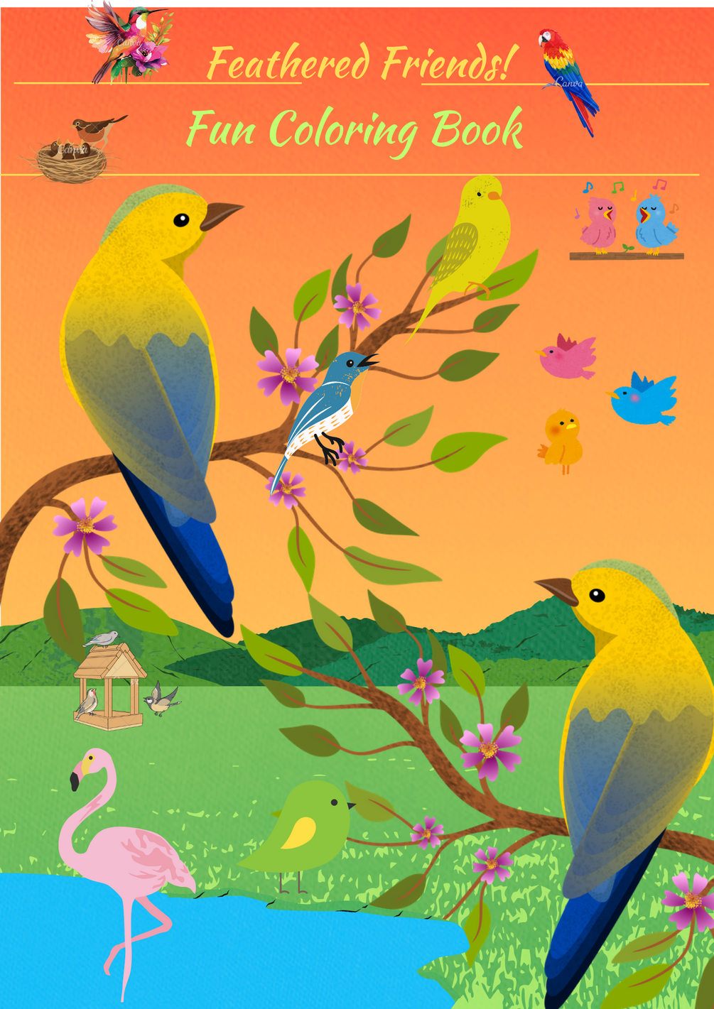 Birds Coloring Books for Kids: Fun Birds Coloring Book with 10 Pages of ...