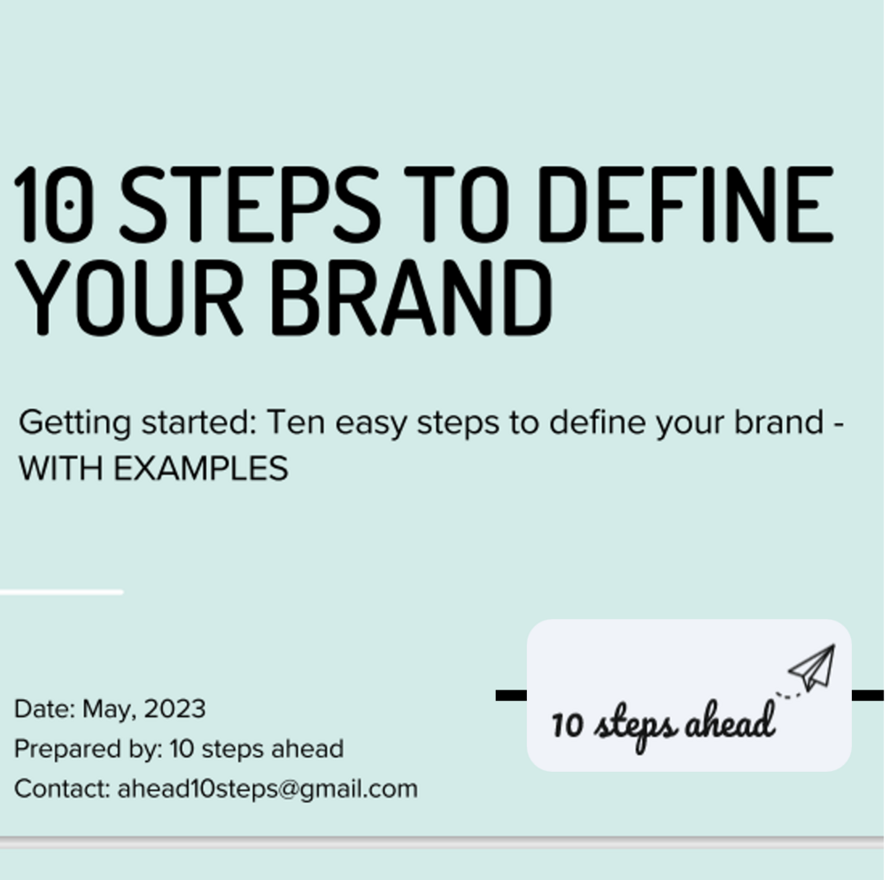 10 steps ahead - 10 steps to define your brand