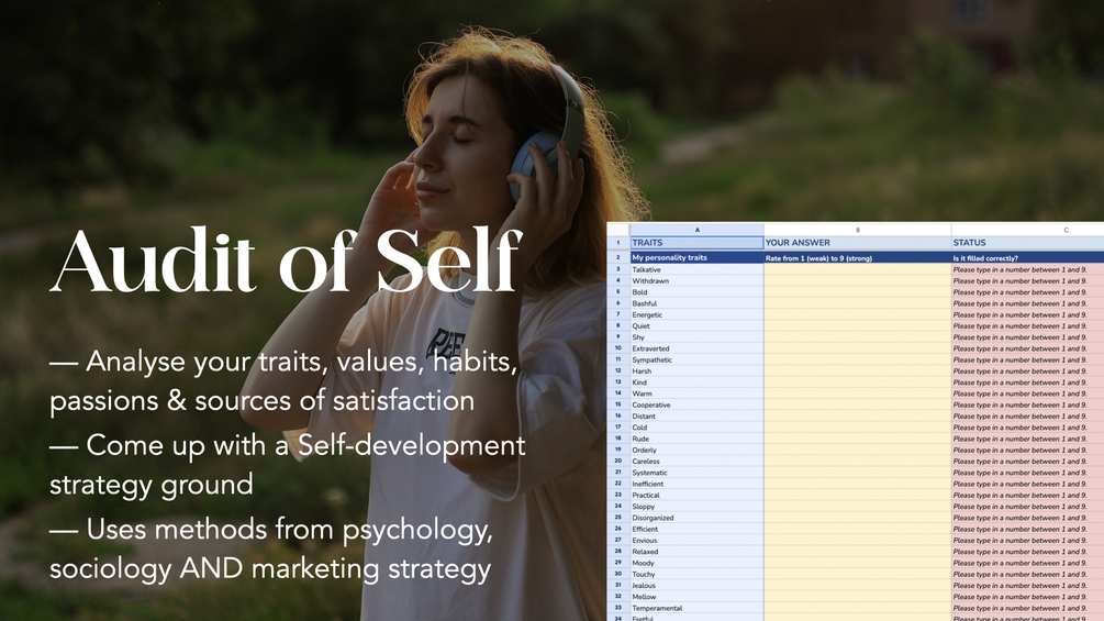 AUDIT OF SELF | Excel-based tool for guided Self-analysis & Self ...