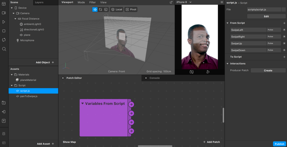 Swipe Gesture for Spark AR