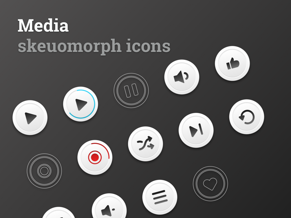 Media skeuomorph icons (Demo)