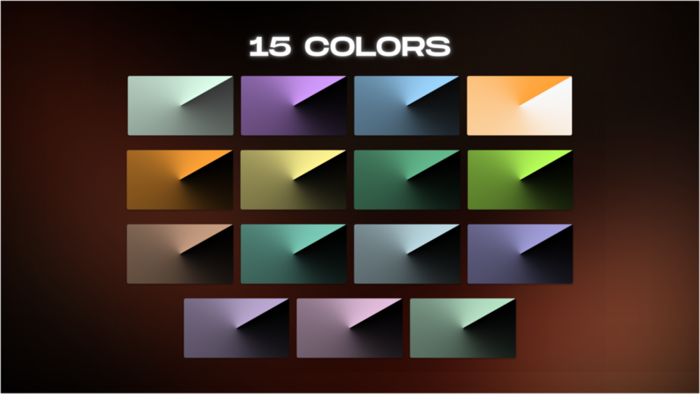 15 Colors Angle Gradient Wallpaper For Multiple Devices.