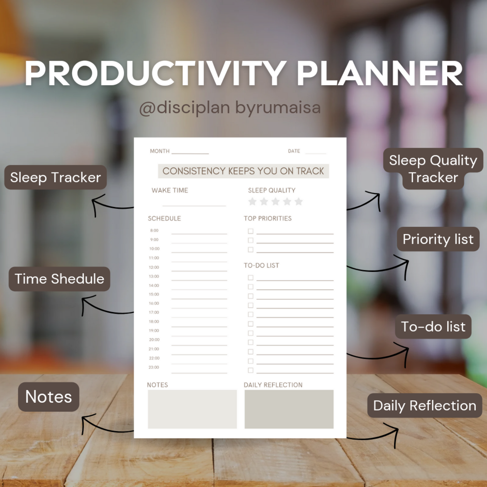 Digital Productivity Planner | 4 Colors | Printable PDF | Daily Planner ...