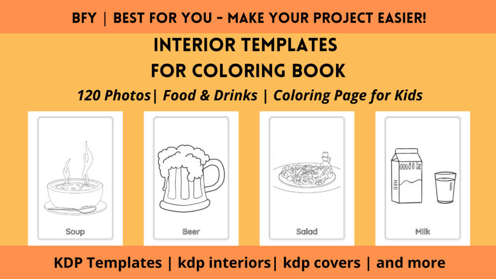 120 Photos| Food & Drinks | Coloring Page for Kids