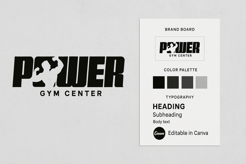 Power Gym Editable Logo Template – Bold & Modern Fitness Branding
