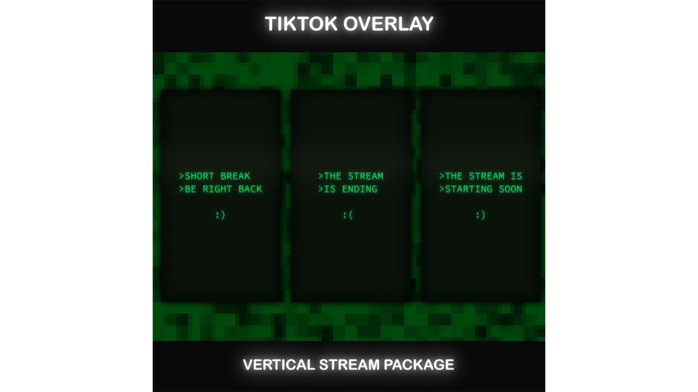 TikTok Live Overlay Pack, Animated Retro CRT Vertical Stream Layout ...