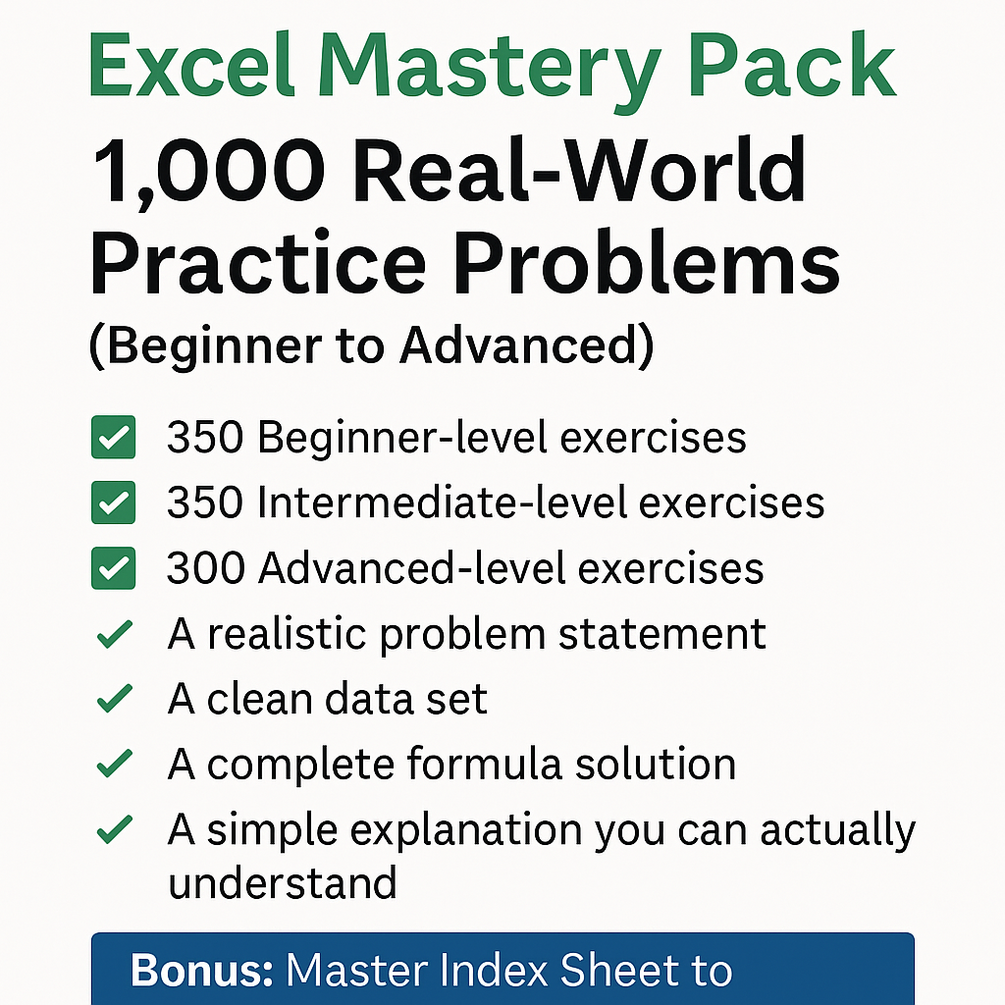 Excel Brain Builder: Structured Practice Sheets for Every Level