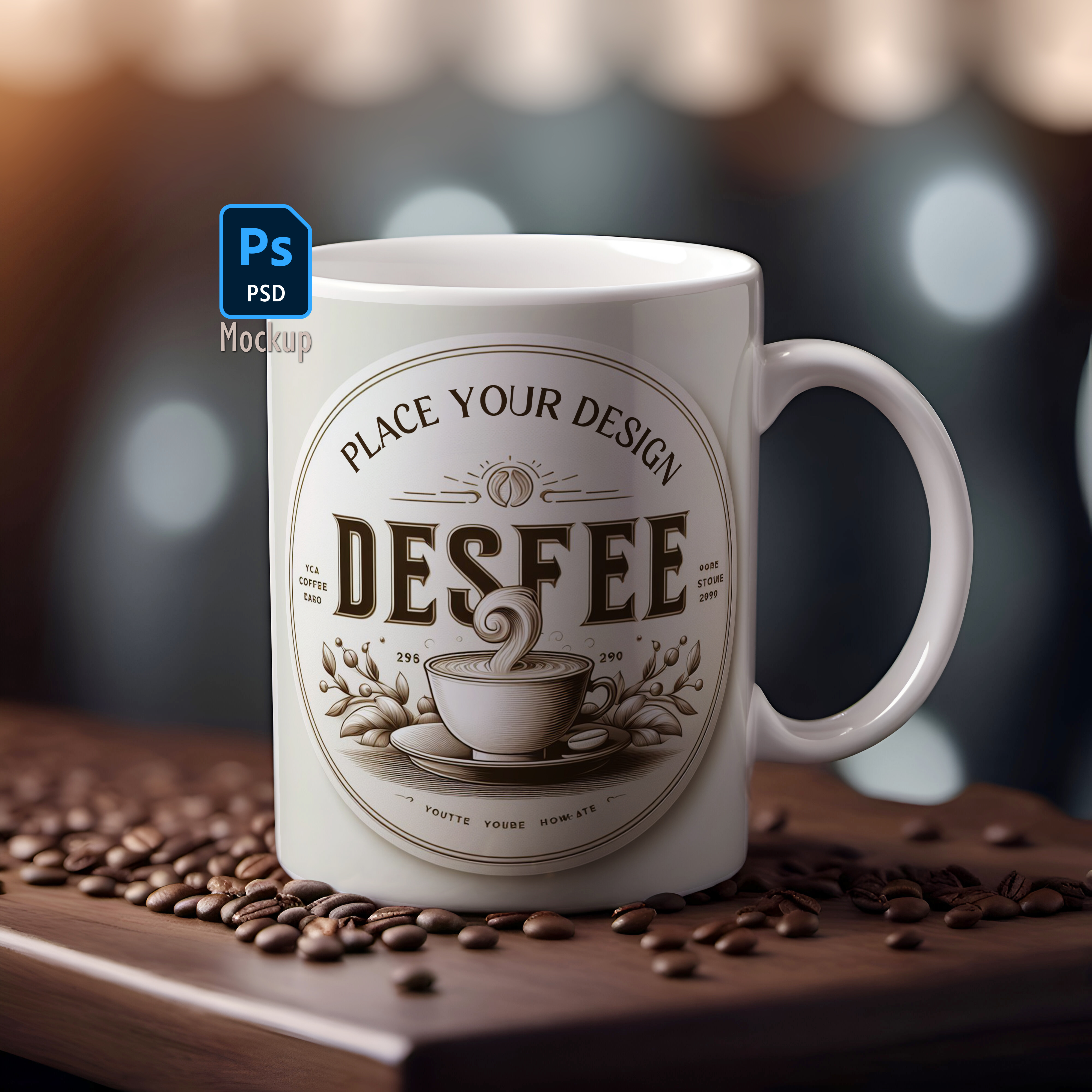 Coffee Mug Mockup PSD Photoshop Ceramic Mug 11oz