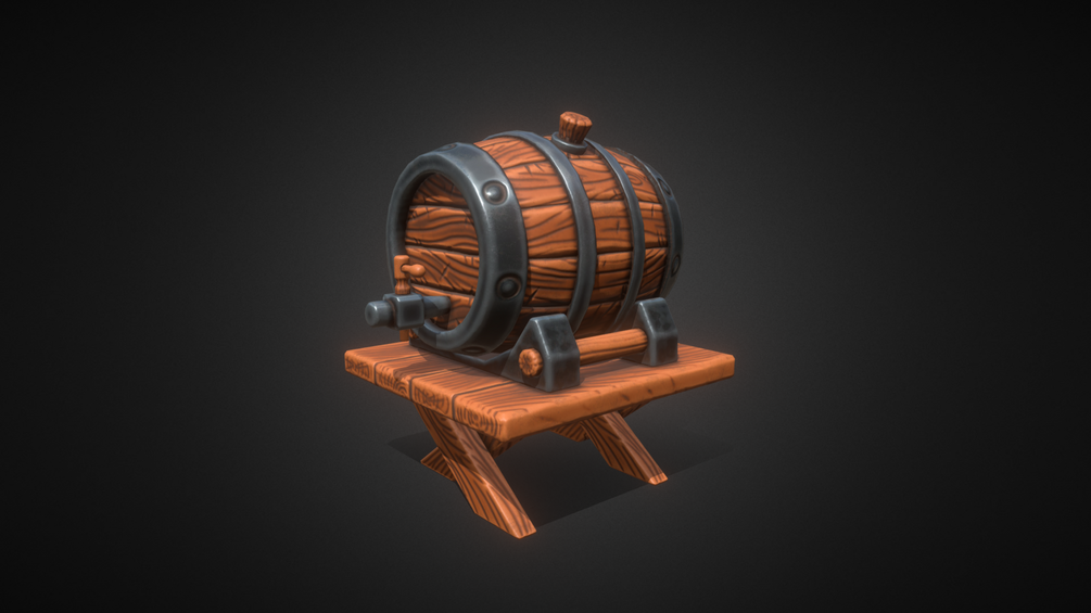 (FREE PRODUCT) Stylized Barrel 3D Model