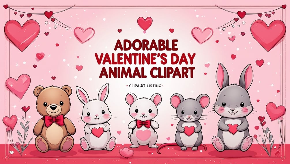 Adorable Valentine's Day Animal Clipart