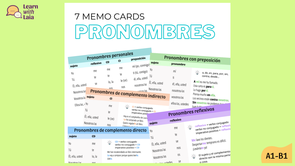 [Memo cards] Pronombres personales