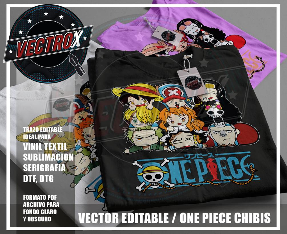 Vector Editable - One Piece Chibis