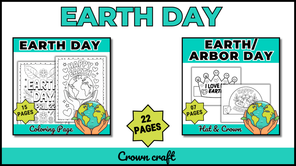 Earth Day Activities Bundle: Coloring/ Hat & Crown Template/ Protect ...