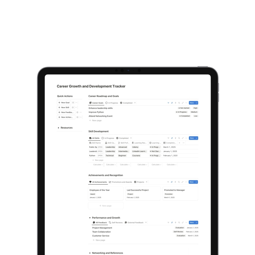Career Growth and Development Tracker