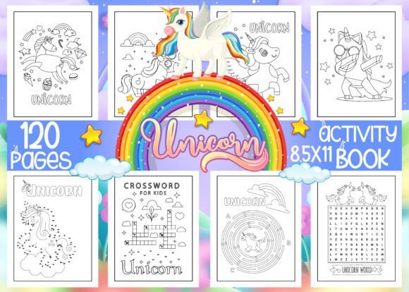 Unicorn coloring pages for kids, Unicorn Activity Pages 2023