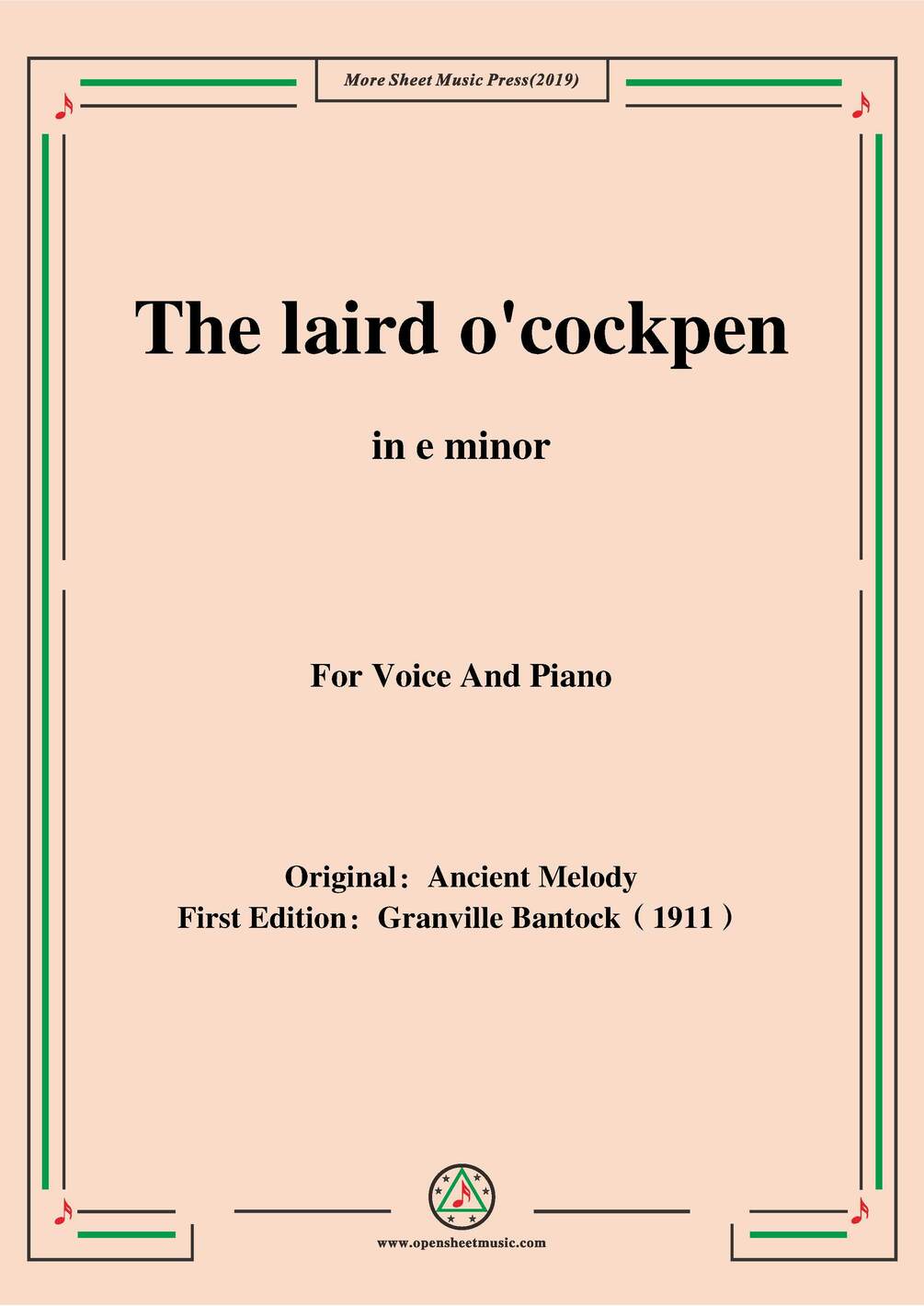 Bantock-Folksong,The laird o'cockpen,in e minor,for Voice and Piano