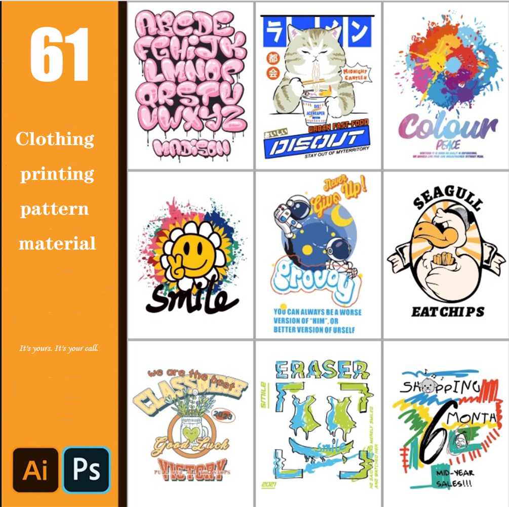 Women's T-shirt printing pattern HD ai vector design file