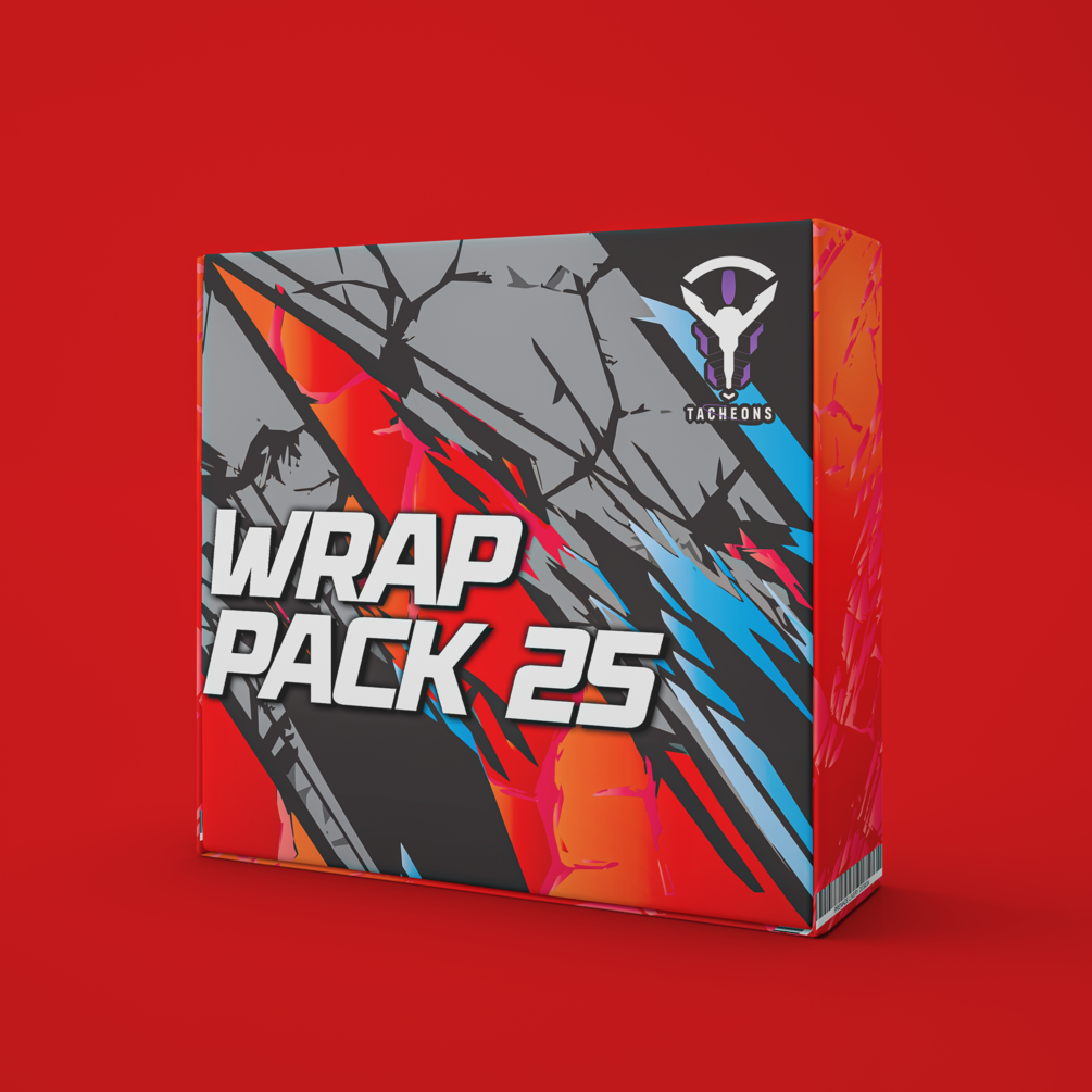 Metallic Feather Wrap Design Pack 25 - Red & Cyan Livery (4K Textures)