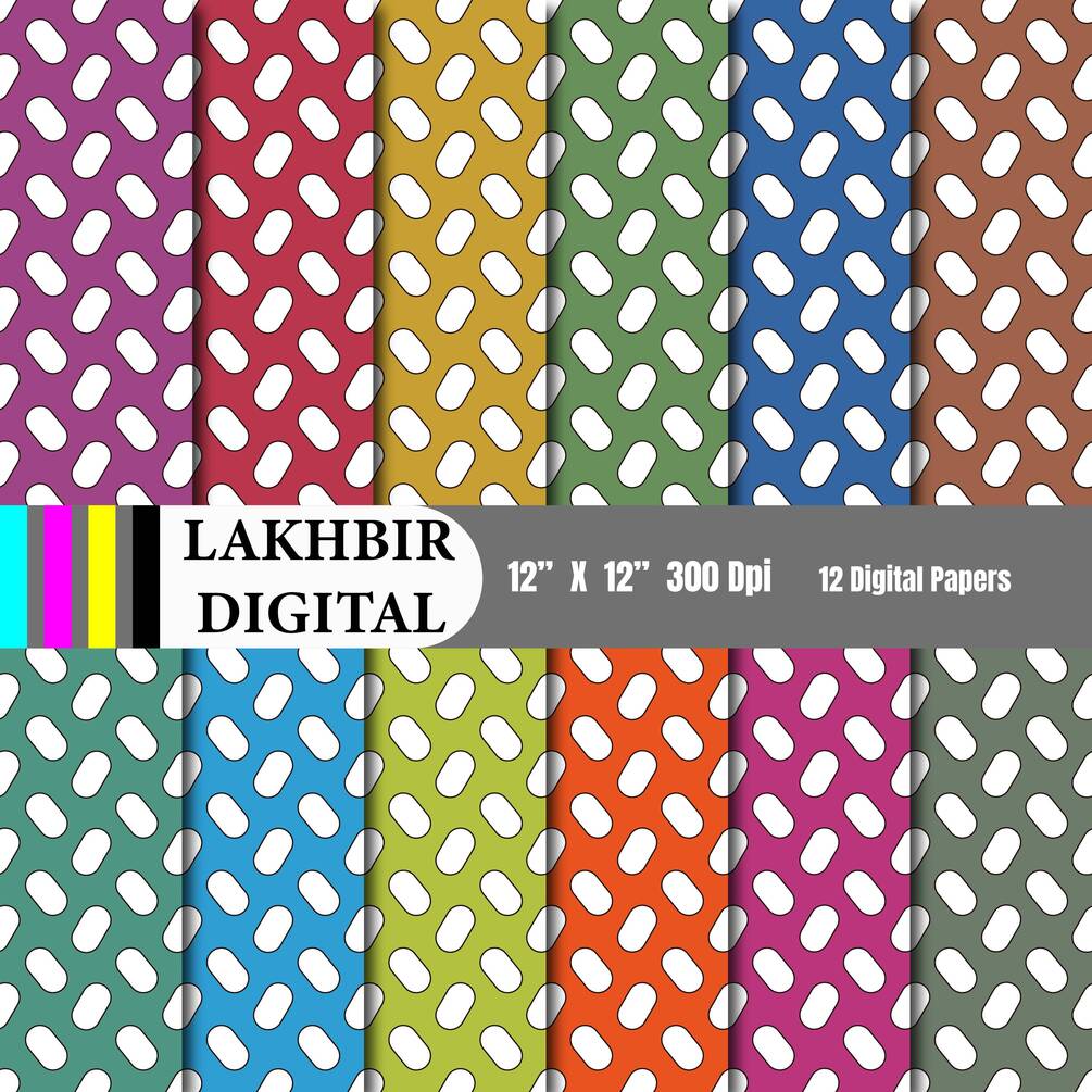 Luxe Dotted Delights Digital Papers Pack of 12 - LAKHBIR DIGITAL | (P4 W5B)