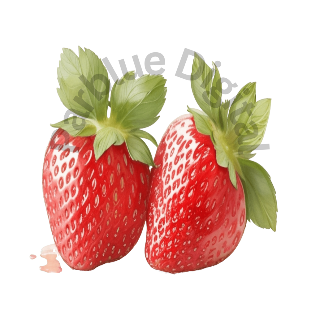 Strawberries Clip Art With Transparent Background | Digital Download ...