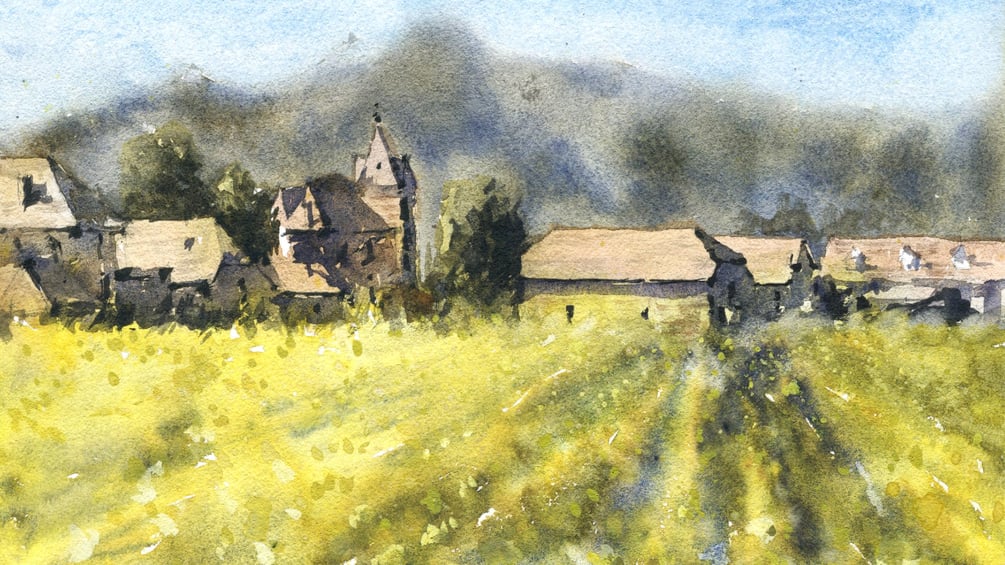 Paint a Sunflower Field in Watercolor