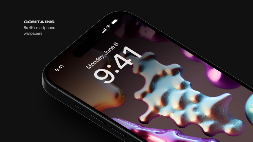 Molten Chrome Vol. 001 – 4K smartphone wallpaper pack