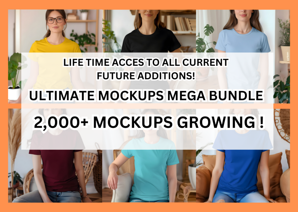 Ultimate Mockup Mega Bundle - High-quality mockups of popular shirts ...