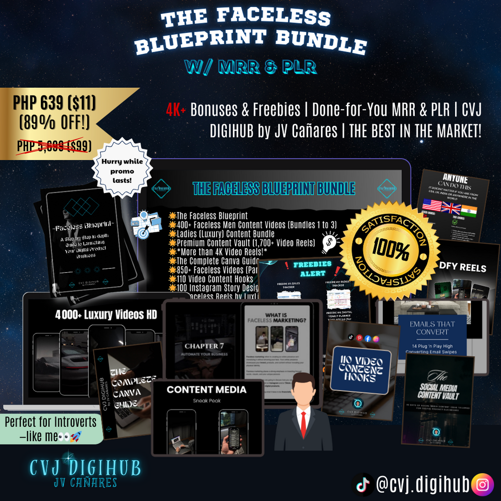 THE FACELESS BLUEPRINT BUNDLE | w/ Resell Rights | 4K+ BONUSES & REELS
