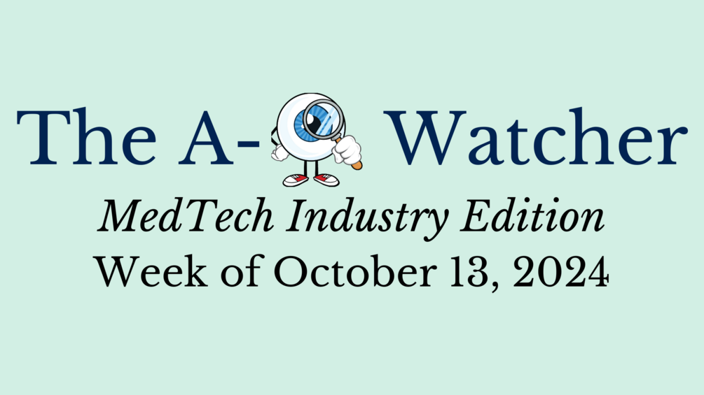 AI Watcher Weekly Newsletter (MedTech Industry series)
