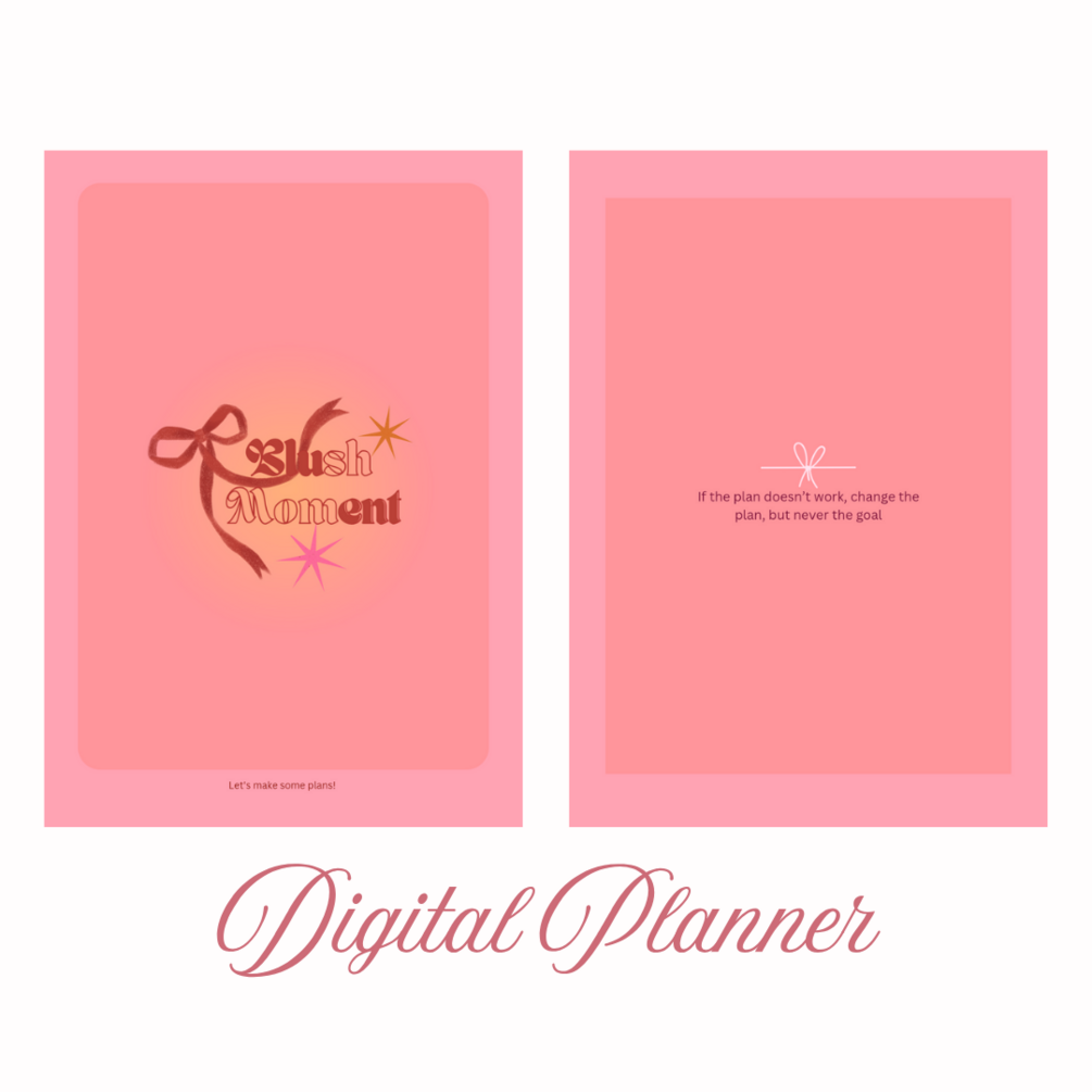 Simple coquette pink digital planner