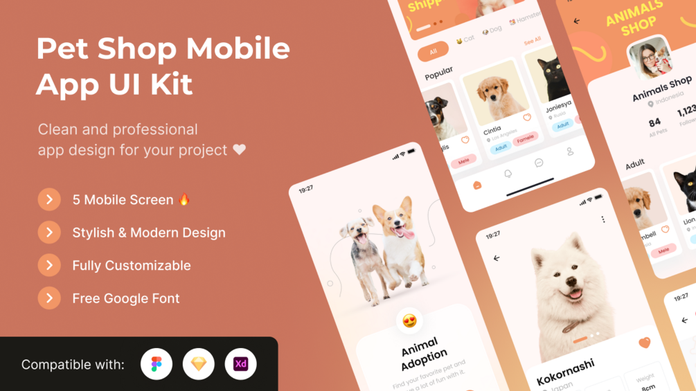 Pet Shop Mobile App UI Kit
