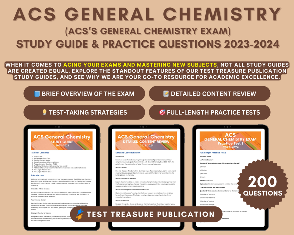 ACS General Chemistry Study Guide 2023-2024: Master Atomic Structure ...