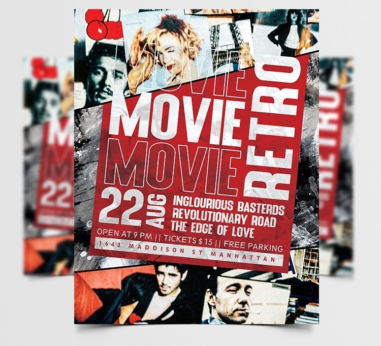 Retro Movie – Free PSD Flyer Template