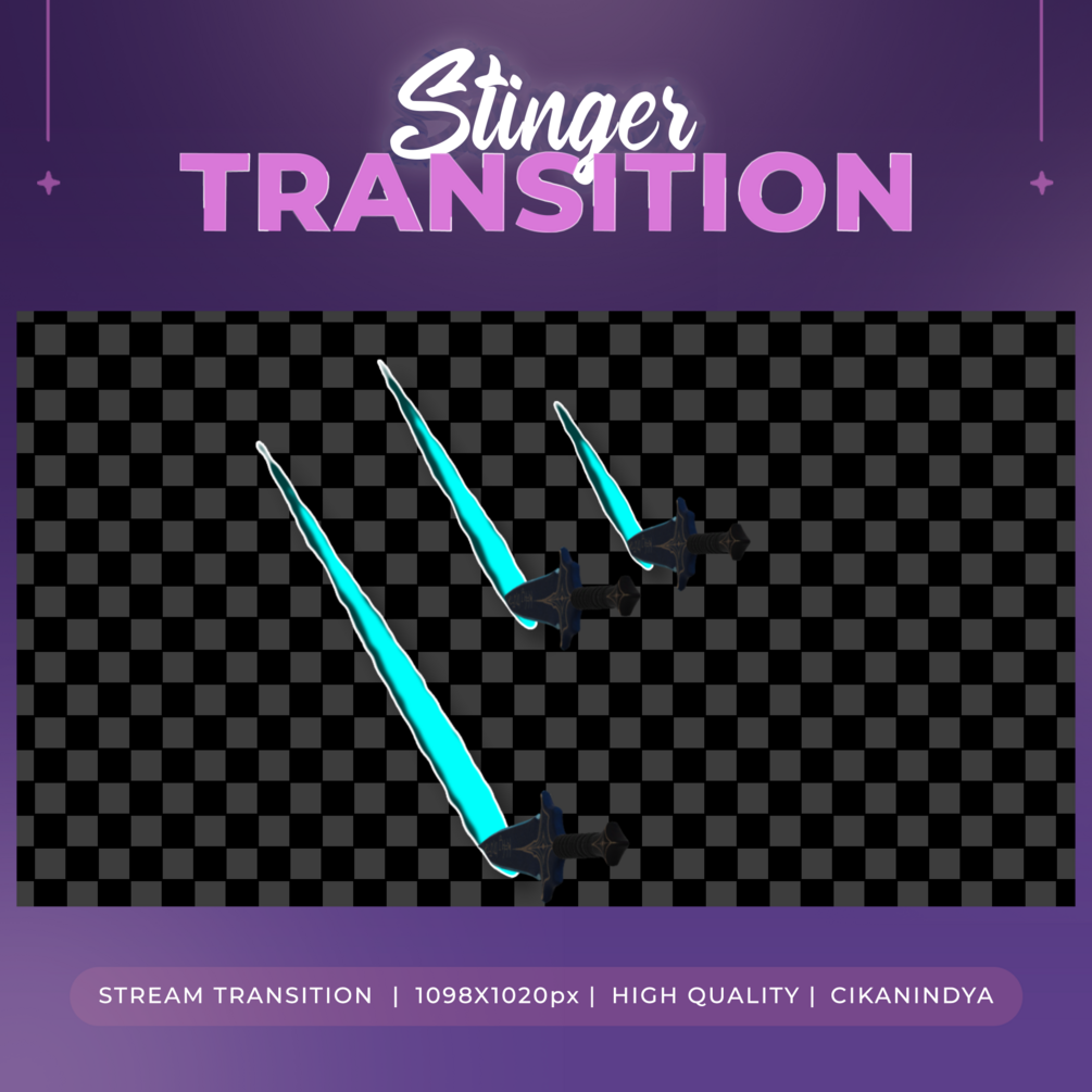 Animated Stinger Transition Neon Blade | Cyber Slash Effect for ...