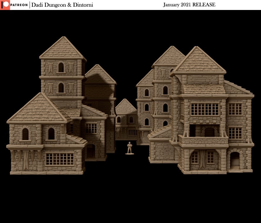 FERISIA Noble District Set (9 piece modular building)