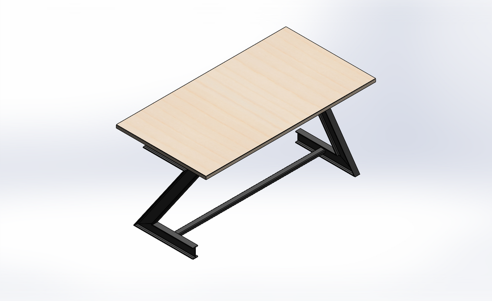 Z steel leg table