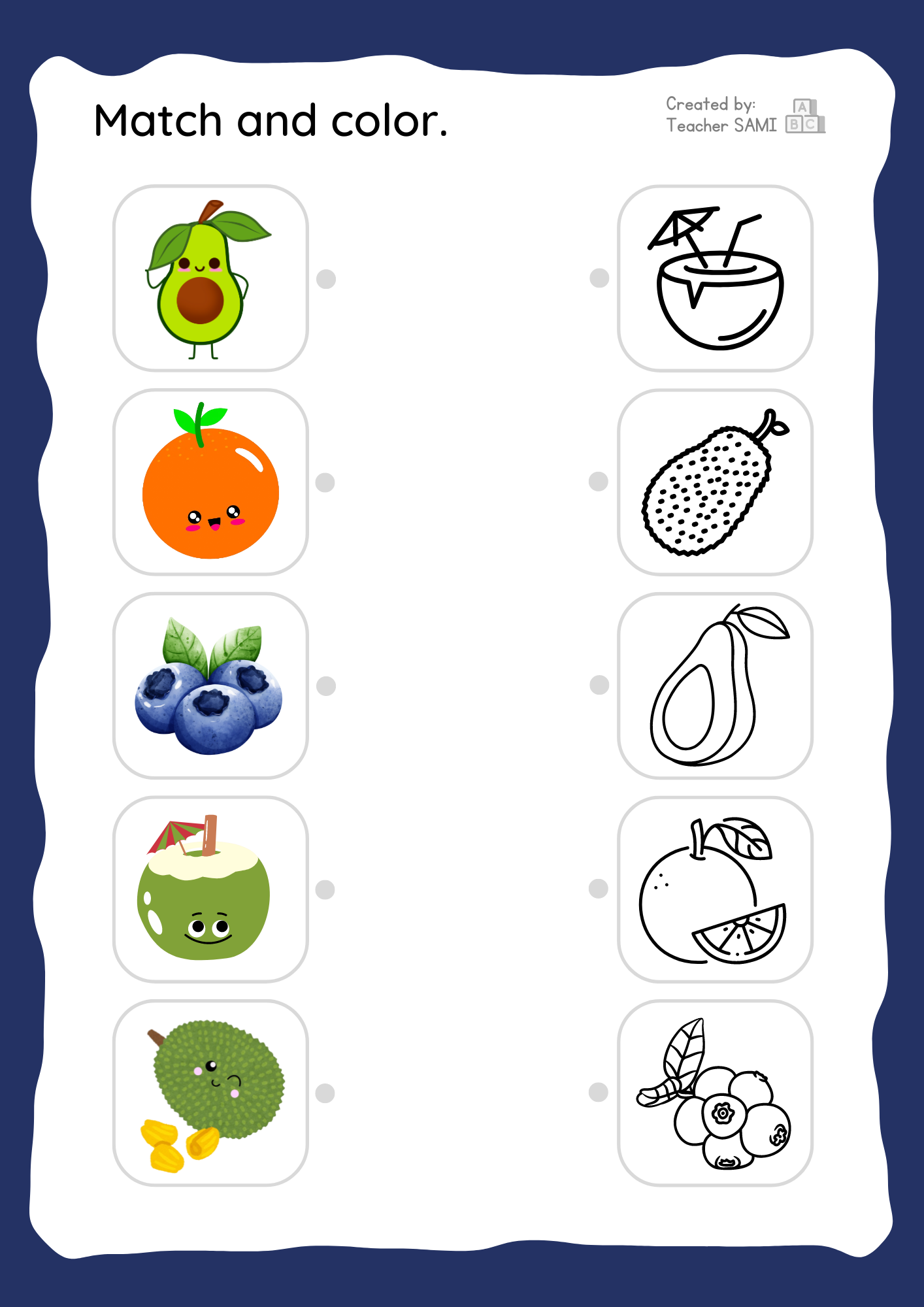 Fruit Names - Flashcards and Worksheets for KIDS