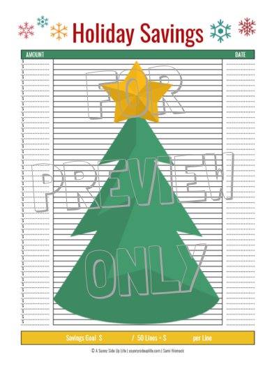 Christmas Savings Charts