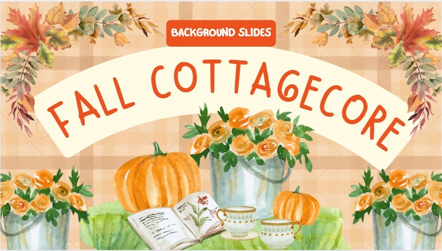 Cute Minimalistic Fall Cottagecore Background PPT Template