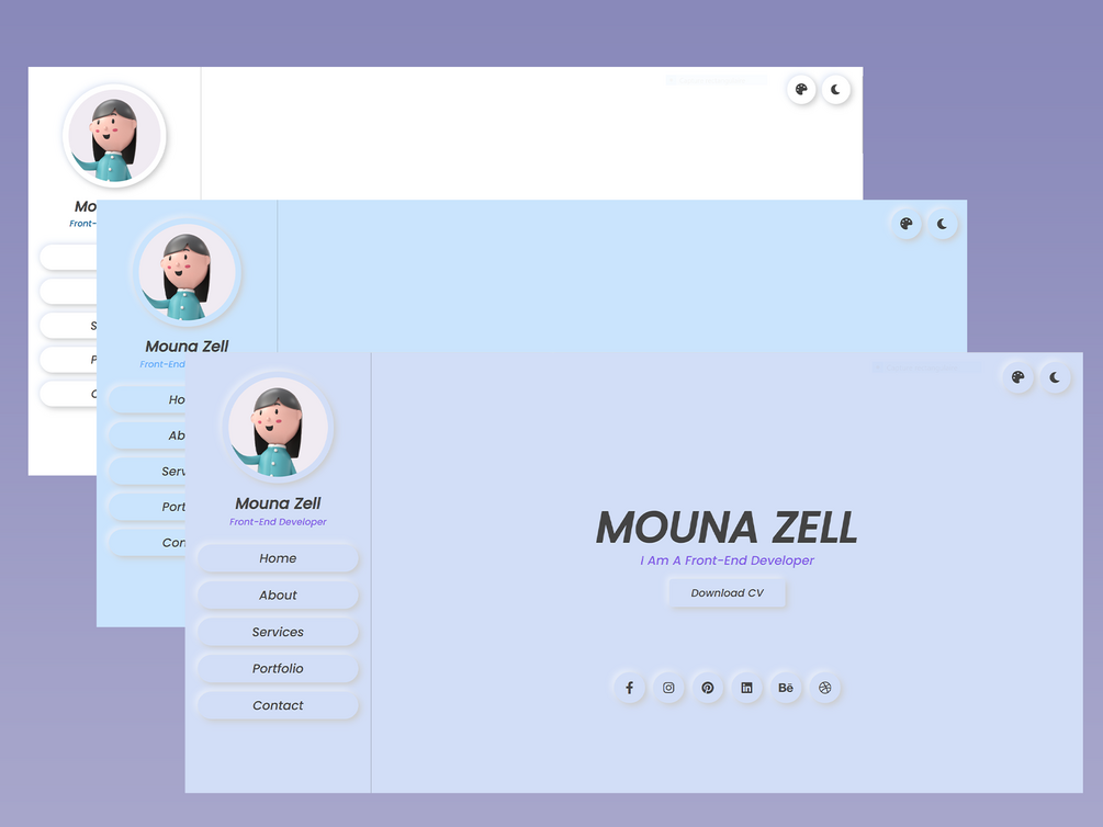 Responsive Neumorphism Personal Portfolio Website Design