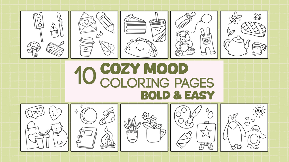 Cozy Mood Coloring Pages Bold and Easy V3