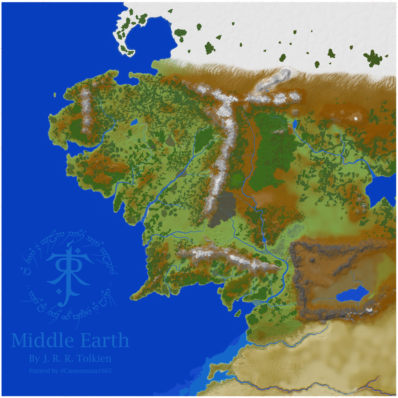FREE - Middle Earth by J.R.R. Tolkien - Multiple sizes - Multiplayer ...