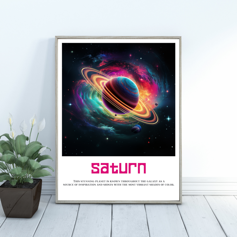 Saturn Colorful Wall Decor, Digital Download Wall Art, Digital Download ...